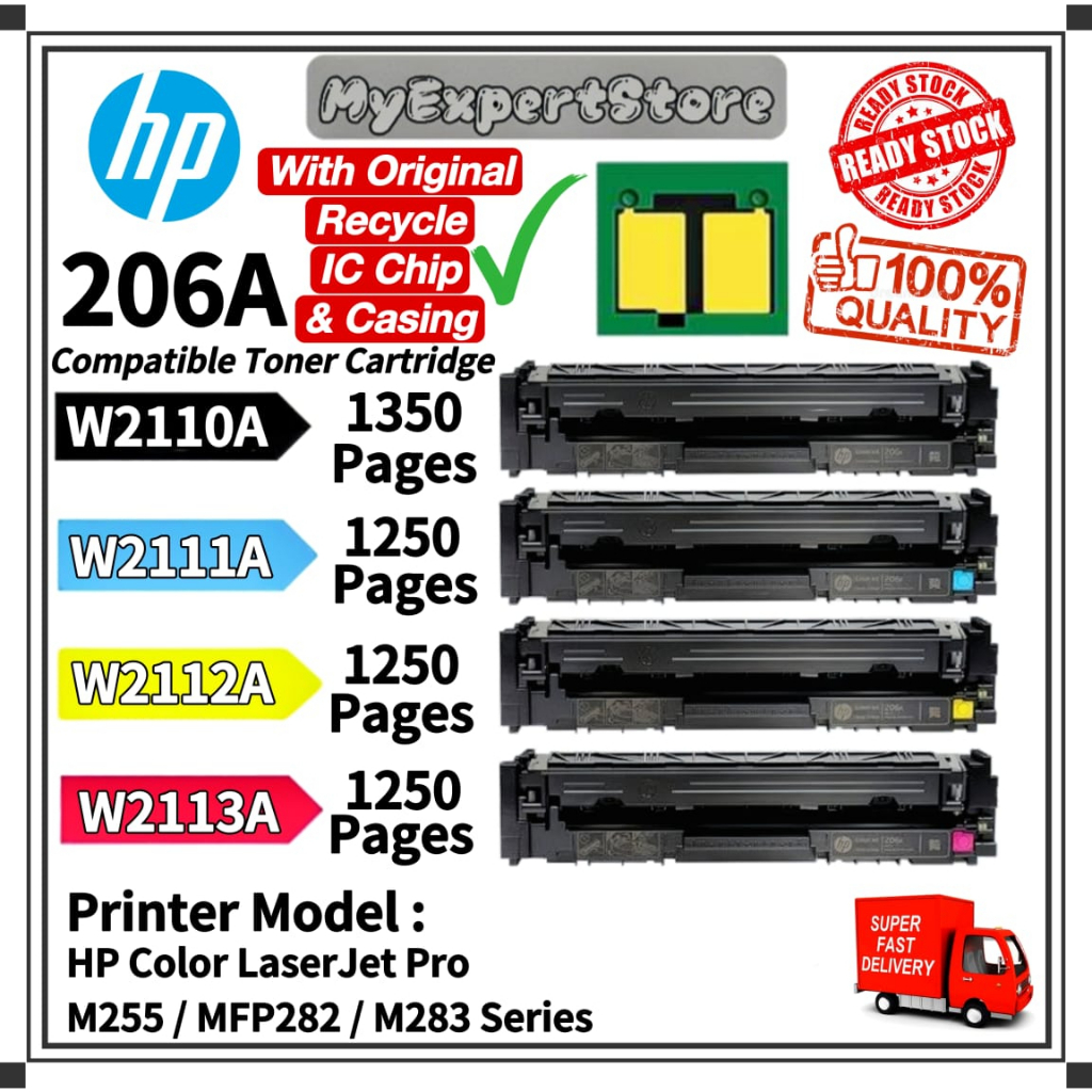 HP206A Compatible Toner W2110A/W2111A/W2112A/W2113A (Full Set) With ...