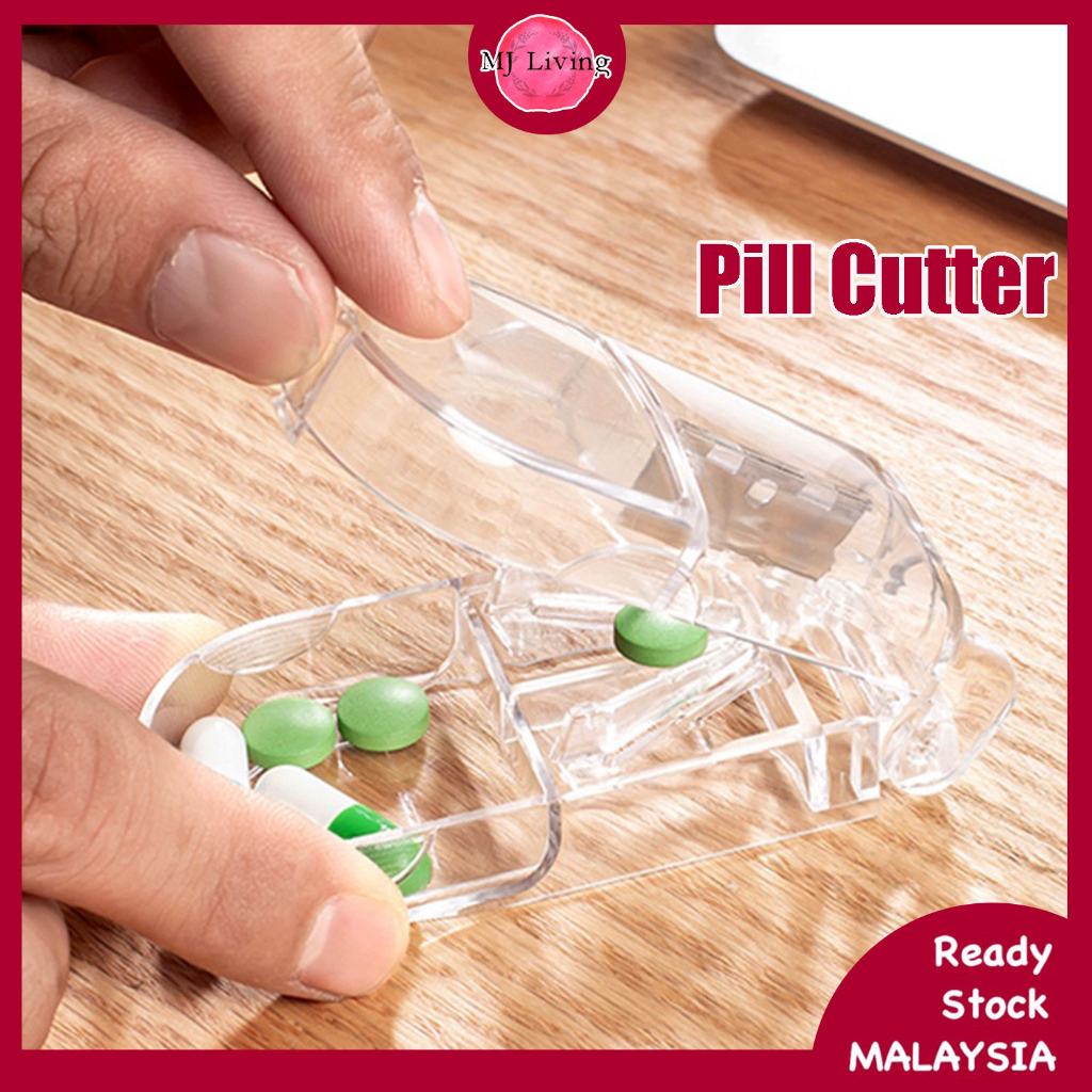 Pill Cutter Medicine Splitter Case Supplement Separator Pemotong Kes ...