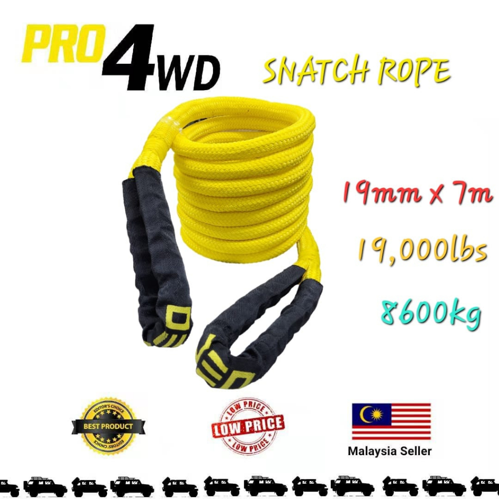 Snatch Rope Recovery Kit 19mm 22mm 28000lbs 19000lbs 86000kg 12700kg ...