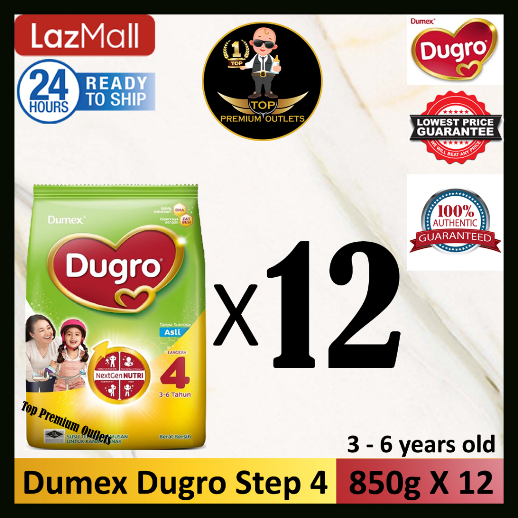 Dumex Dugro 4 / 5 (Asli/Madu/Coklat) (850g x 12) Exp: 09/2026 (Original ...