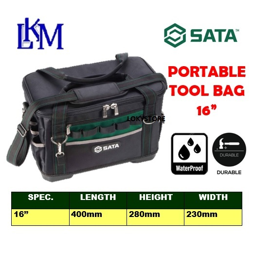 SATA 95199 Portable Tool Bag 40cm/16" Multipurpose Tool Bag ...