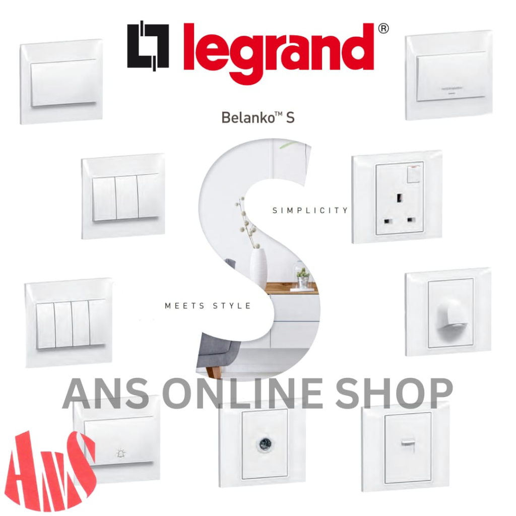 White - LEGRAND BELANKO S 13A SWITCH SOCKET OUTLET & ALL SWITCHES, 1 ...