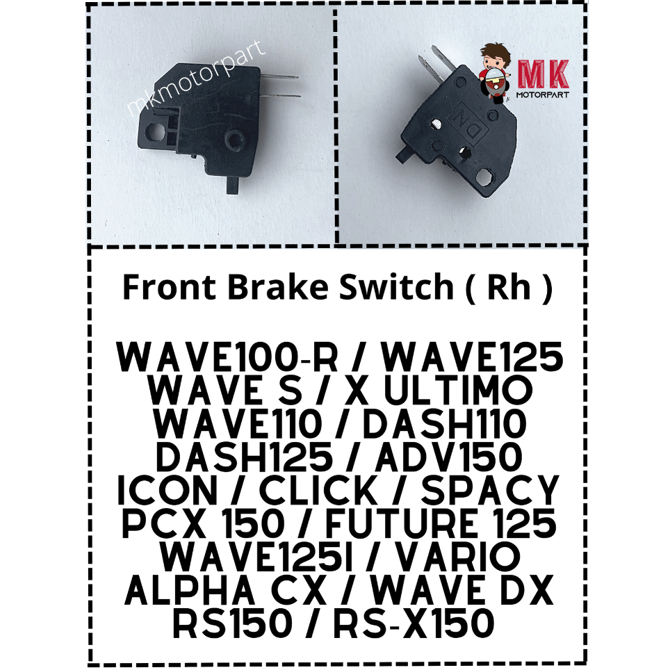 (RH) FRONT BRAKE SWITCH Honda Wave125 Ultimo Wave110 Dash ADV Icon Click Spacy PCX Future Vario ...