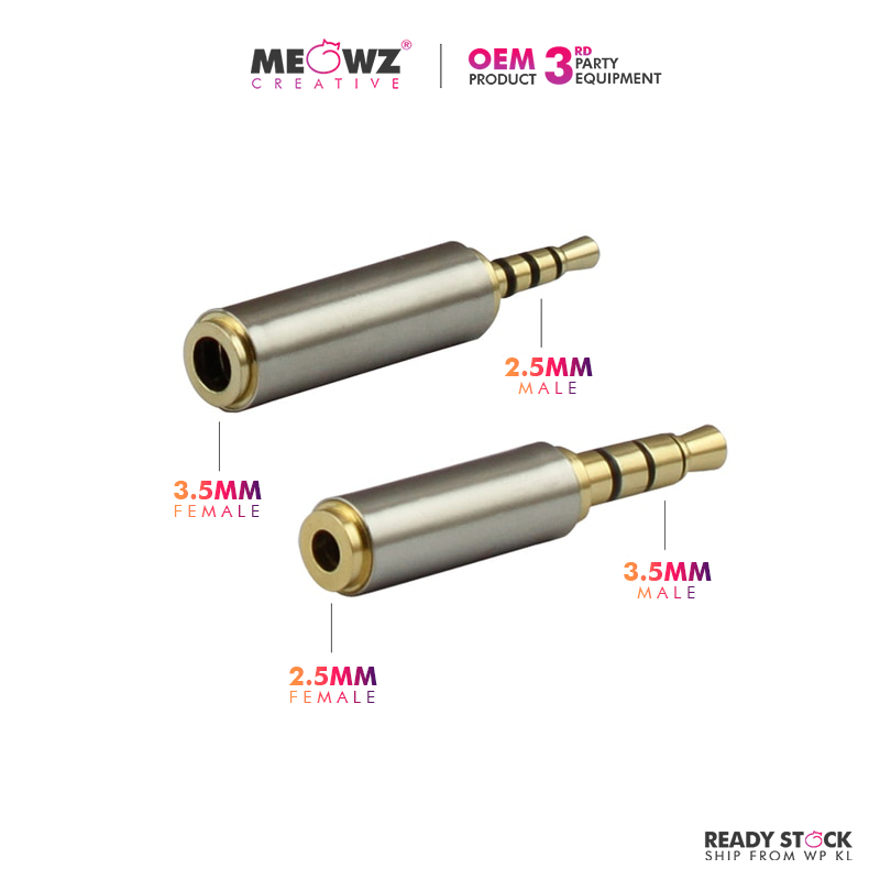 3.5mm to 2.5mm / 2.5 mm to 3.5 mm Adapter Converter Stereo Audio ...