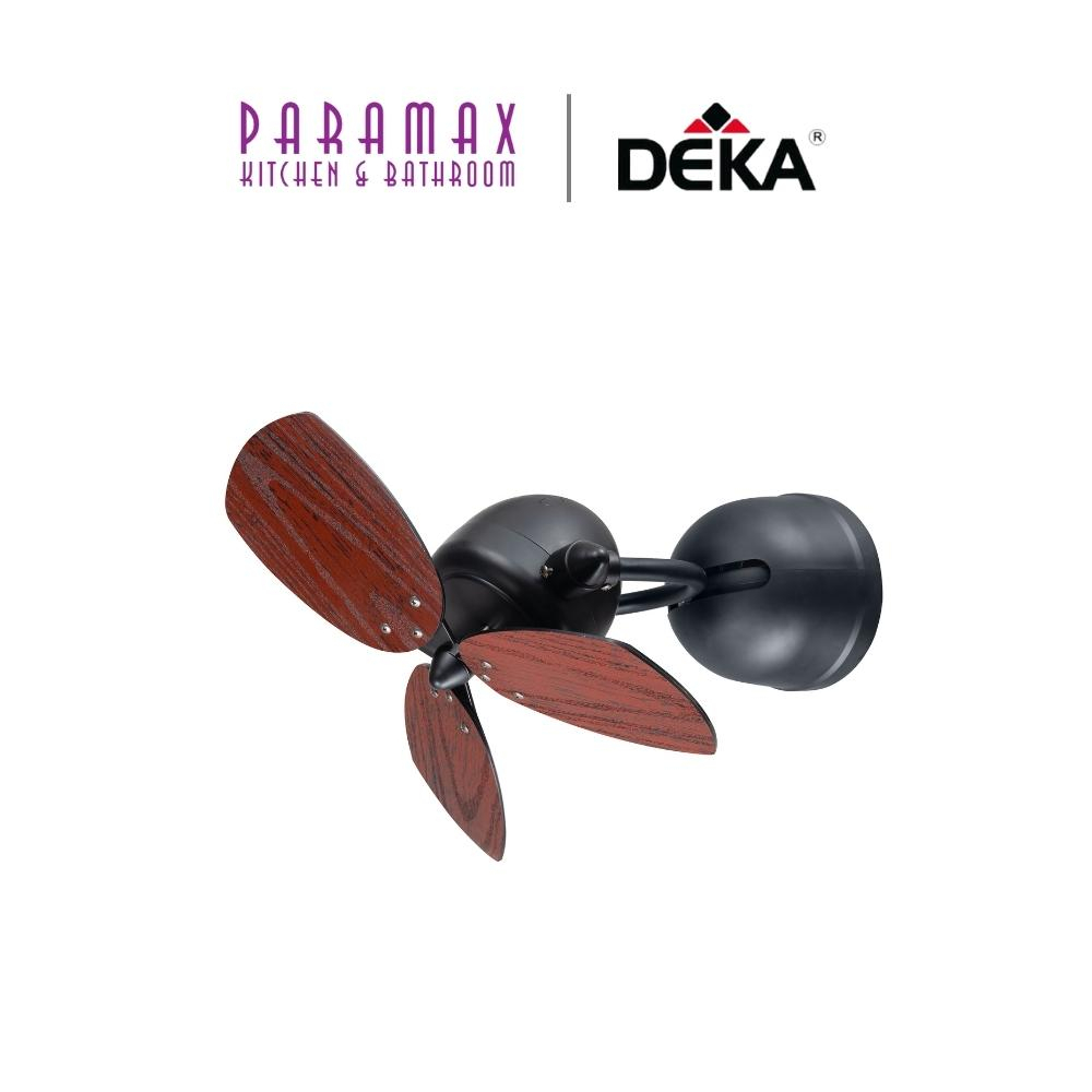 Deka MDC168 16" DC Motor Ceiling Fan & Wall Fan - Black + Walnut ...