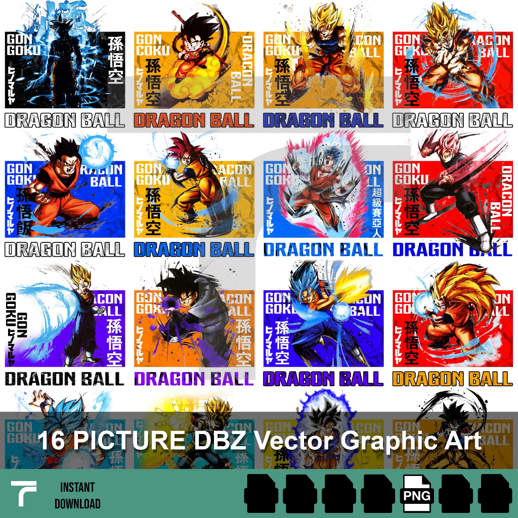 E0036 - Anime Character DBZ Vector Graphic illustration Art, T - Shirt ...