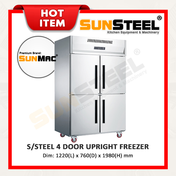 【SUNSTEEL】SUNMAC Stainless Steel 4 Door Upright Freezer SS4DUF | Shopee ...