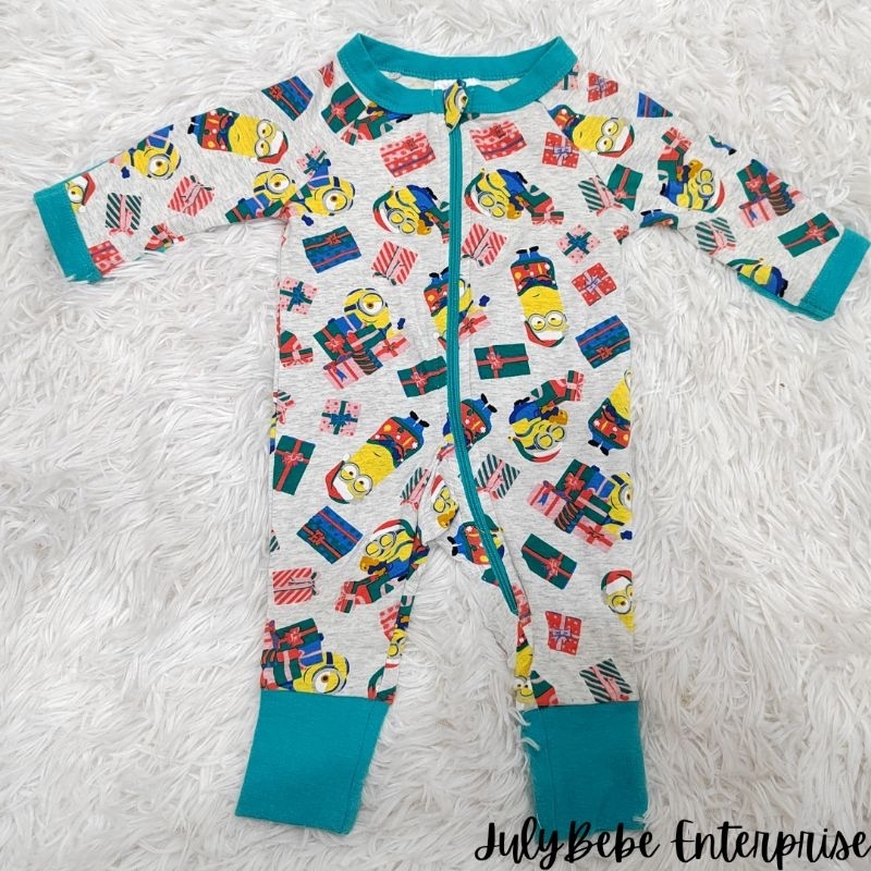 NEWBORN Disney baby zipper ziplock zip sleepsuit super mario minions ...