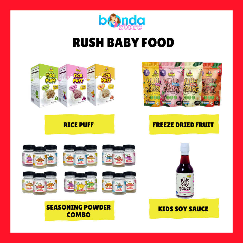 RUSH BABY FOOD Seasoning Powder Rush Baby Rice Puff Kids Soy Sauce ...