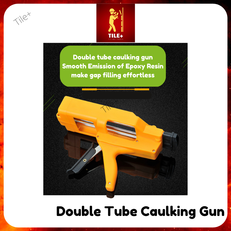 Tile+ Double Tube Caulking Gun Yellow Comfort Hands Beauty Joint Tools ...