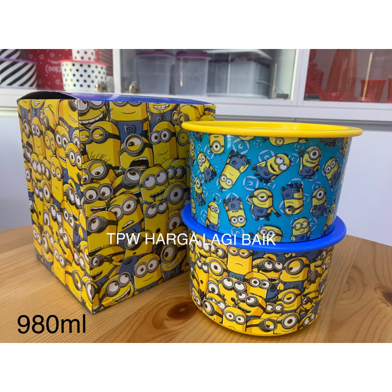 Tupperware Minion Goggle OR Giggle Canister (2pcs/set) | Shopee Malaysia