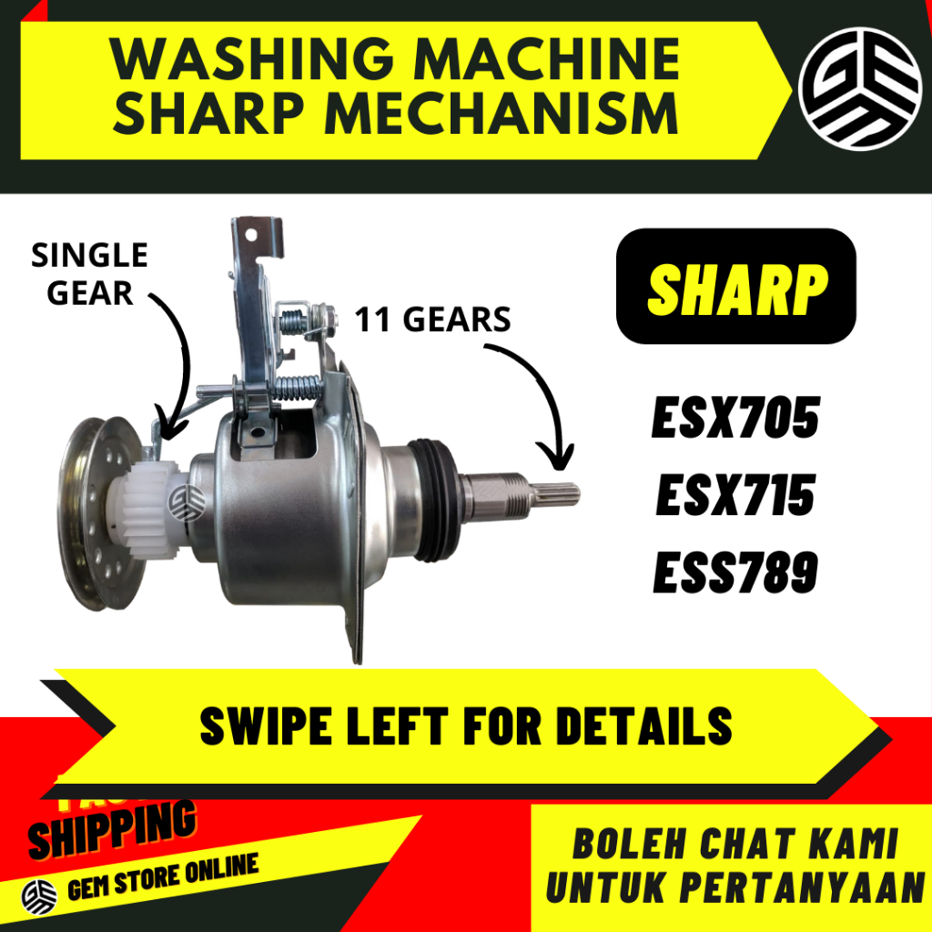 SHARP Washing Machine Mechanism / Gearbox Mesin Basuh ESX705 / ESX715 ...