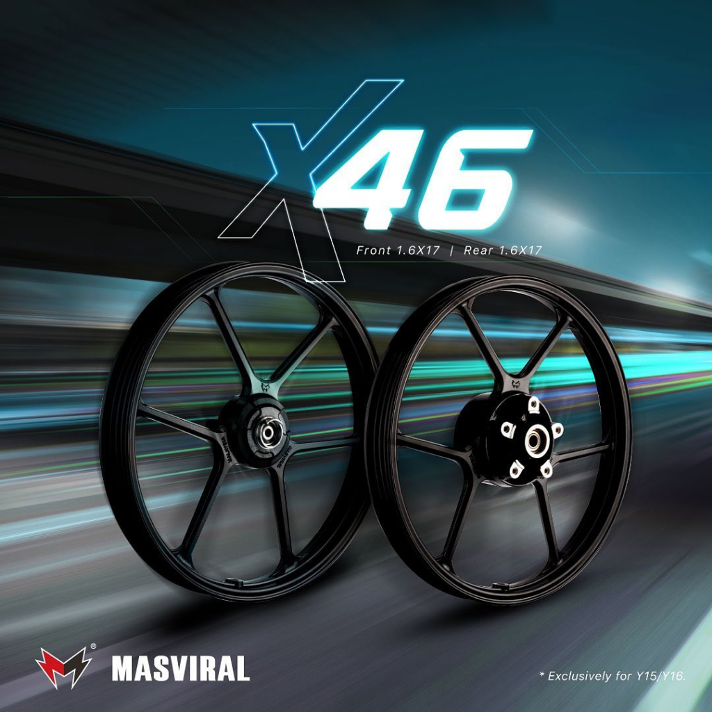 Masviral X46 Sport Rim Yamaha Y15 V1 V2 Y16 LC135 4Speed PNP Black Plug ...
