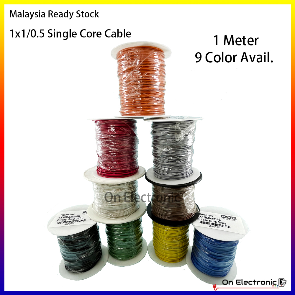 1 Meter Single Core Single Strand Signal Wire 1/0.5mm Single Core Wire | Shopee Malaysia