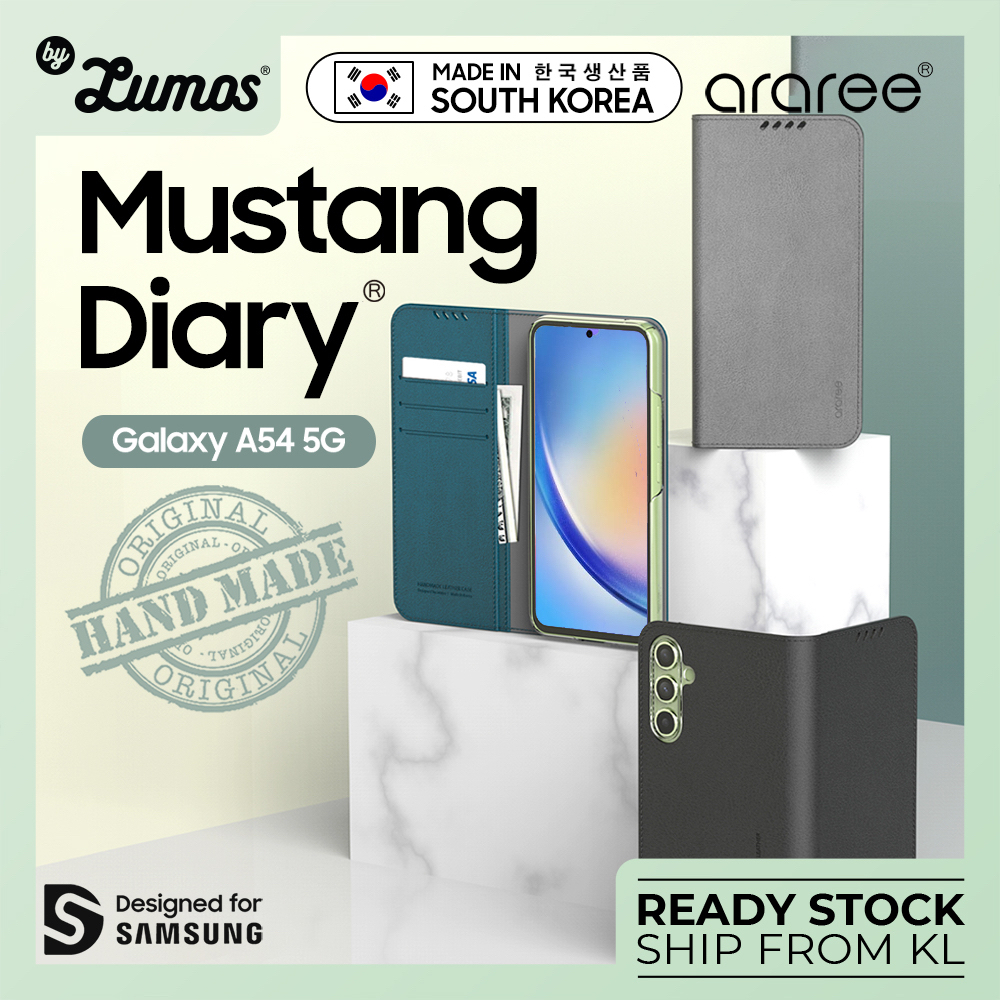 [READY STOCK] Araree Samsung Galaxy A54 Mustang Diary Flip Handmade ...
