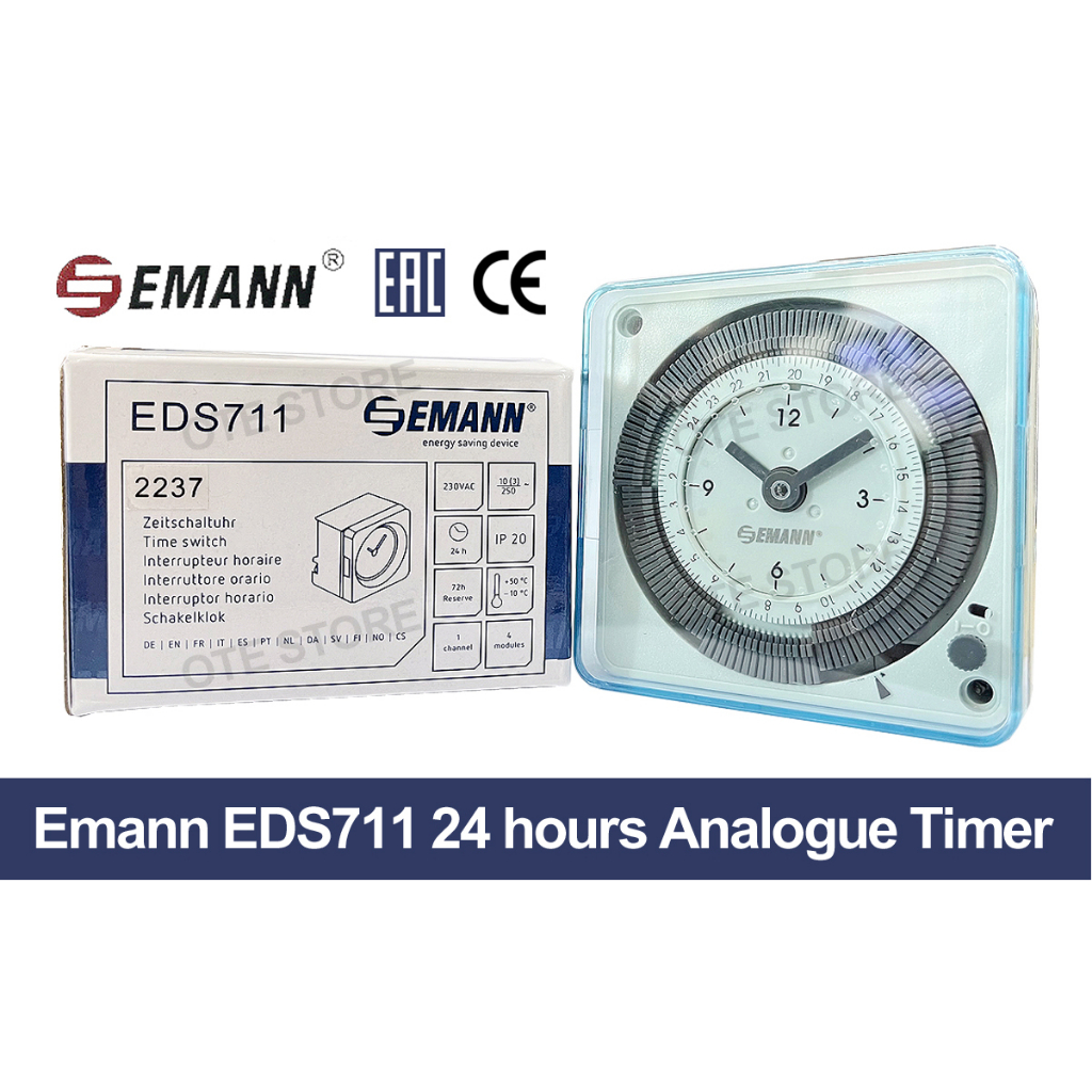 Emann EDS711 24hours Analogue Battery Backup Spring Reserve Timer ...