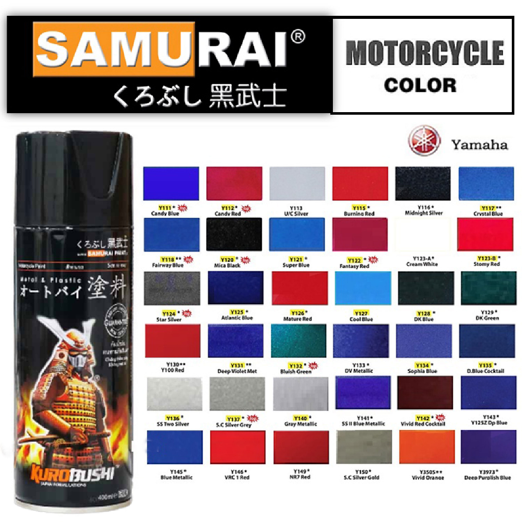 GTmotor Samurai 400mL Yamaha Motorcycle Colours High Gloss Clear Coat Tone Aerosol Spray Paint ...