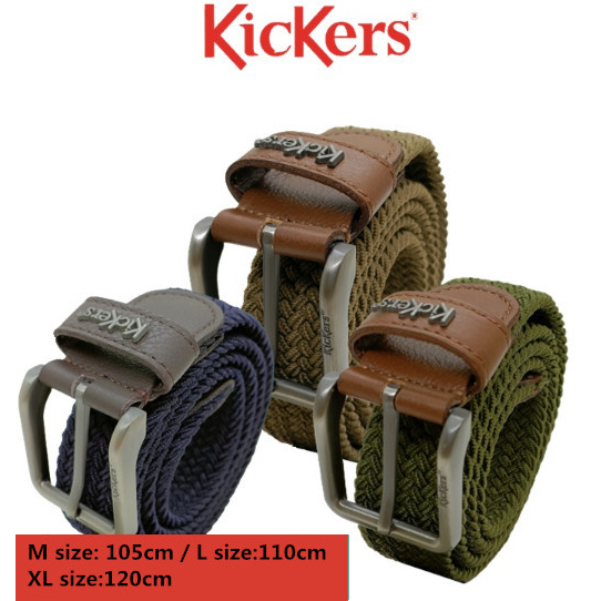 Kickers Original Leather Men's Genuine Leather Pin Buckle Elastic Belt ...