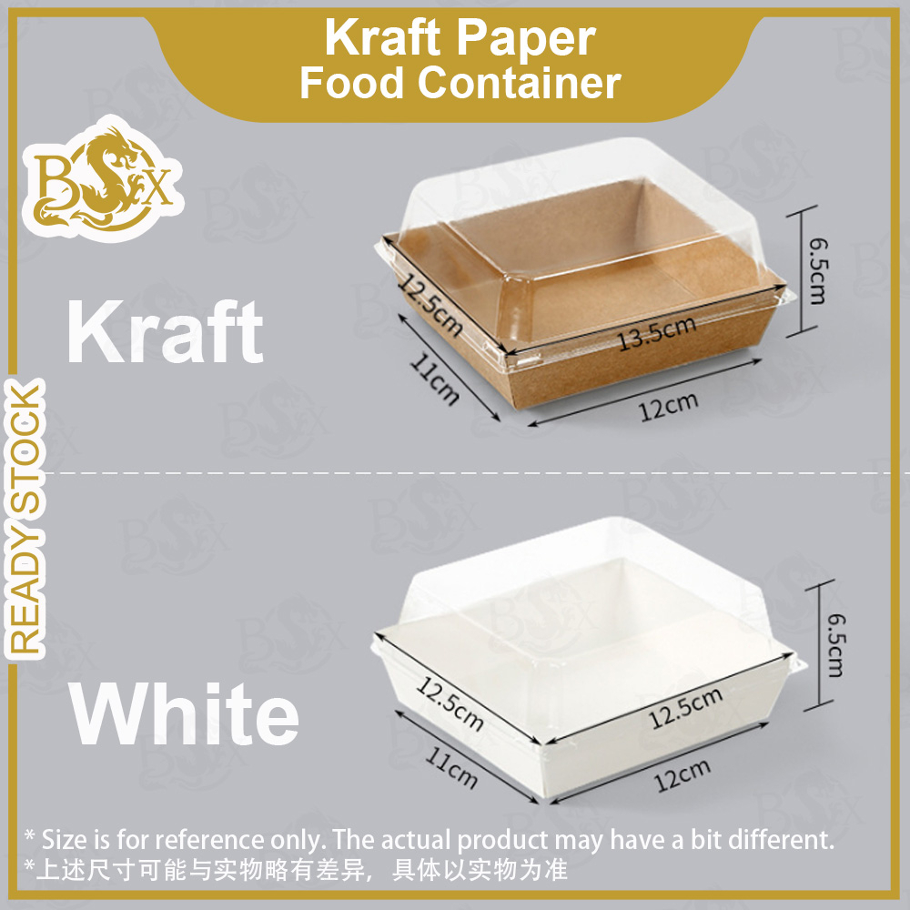 Kraft/White Paper Square and Rectangular Cake Box with Transparent Lid ...