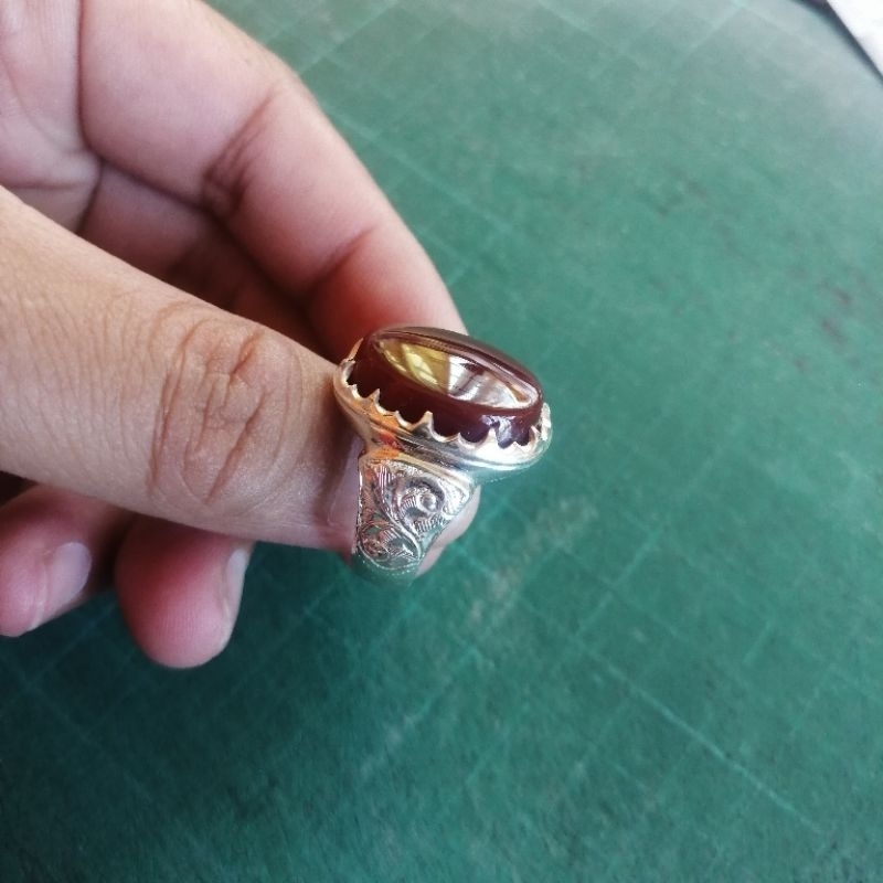 cicin perak 960 handmade batu akik yaman | Shopee Malaysia