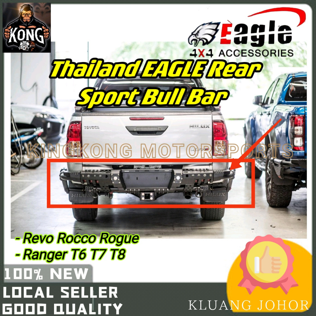 HIGH QUALITY 4x4 EAGLE OPENN REAR BULL BAR BELAKANG 4X4 TOYOTA HILUX ...