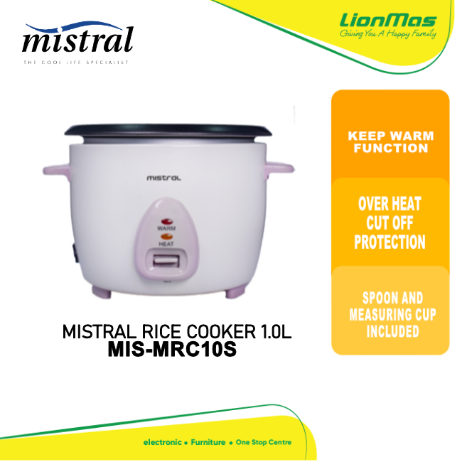 MISTRAL RICE COOKER 1.0L MIS-MRC10S | Shopee Malaysia