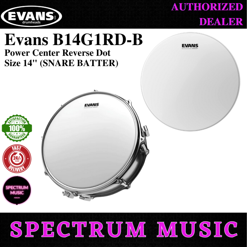 Evans B14G1RD-B Power Center Reverse Dot Size 14" (SNARE BATTER ...