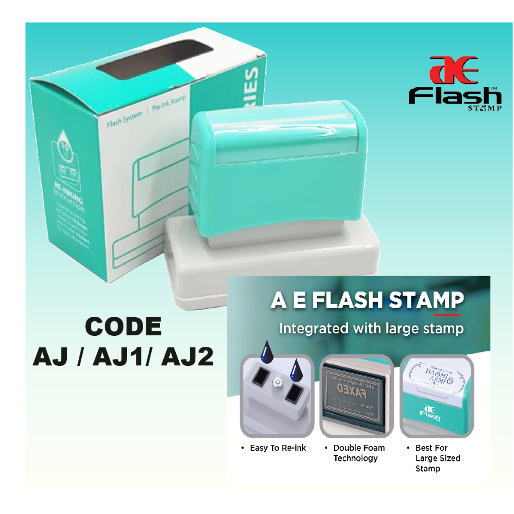 Custom Made Pre-inked Stamp AE Flash Stamp | CODE AJ/AJ1/AJ2 (READY ...