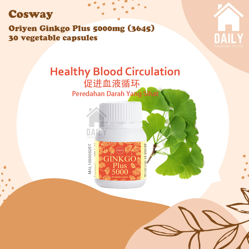 Oriyen Ginkgo Plus 5000mg - 30 vegetable capsules Cosway / Healthy ...