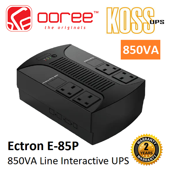 KOSS E-85E / E-85P 850V ECTRON LINE-INTERAVTIVE UPS AVR WITH 4x BRITISH ...