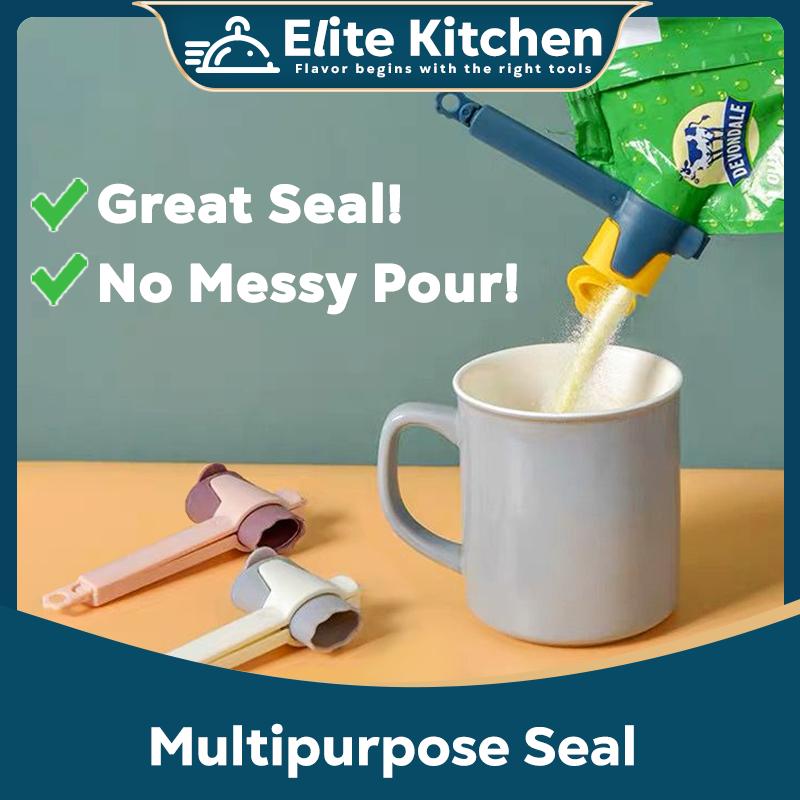 Elite Kitchen - 2 in 1 Kitchen Sealer Pour Lid Seal Clip Food Storage ...