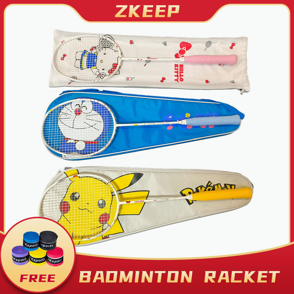 Badminton Racket Full Carbon Training Single KT Cat Pikachu Tinkerbell ...