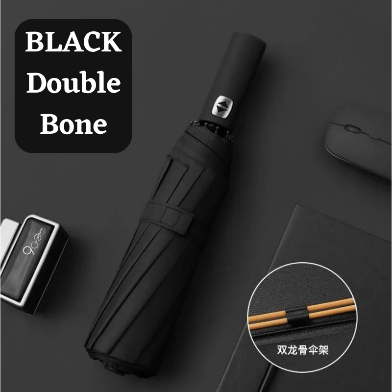 Jk 12k Double Bone Automatic Umbrella Enlargement Umbrella Folding Three Fold Umbrella Anti Uv