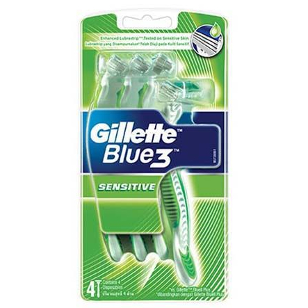 Gillette Blue 3 Sensitive Disposable Razor 4'S | Shopee Malaysia