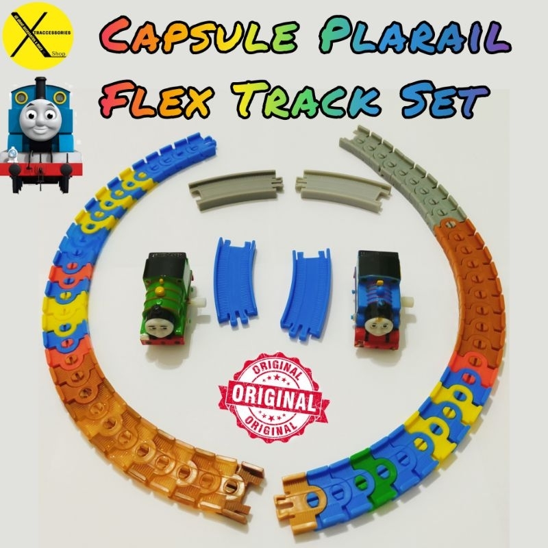 Capsule Plarail Flex Track Set with Thomas & Percy Wind Up Twist & Play ...