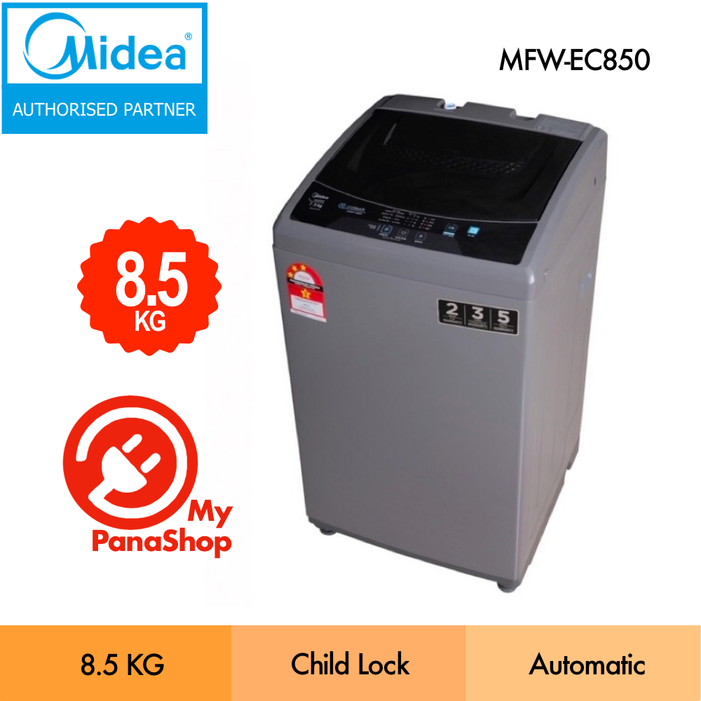 Midea Top Load Auto Washer Washing Machine (8.5kg) MFW-EC850 , MA100W85 ...