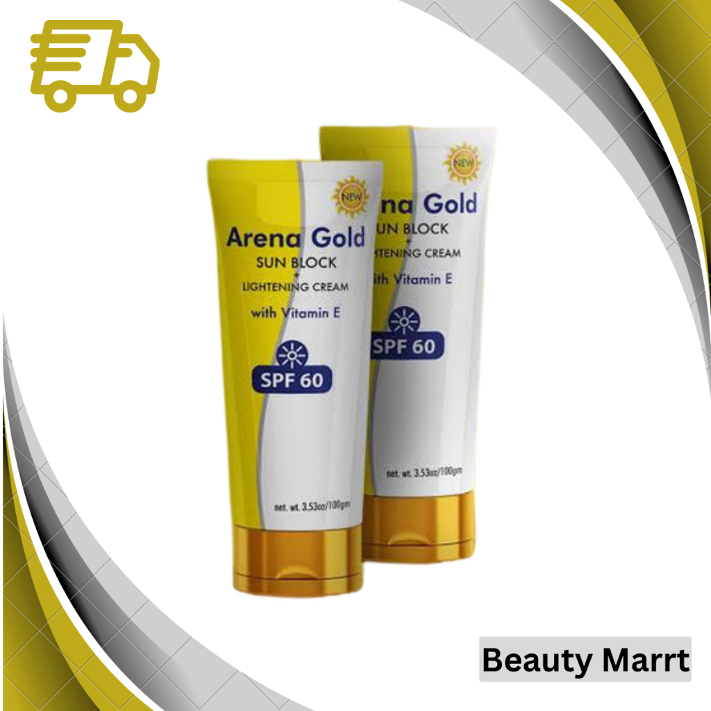 ARENA GOLD SUN BLOCK LIGHTENING CREAM SPF 60 100 ML | Shopee Malaysia