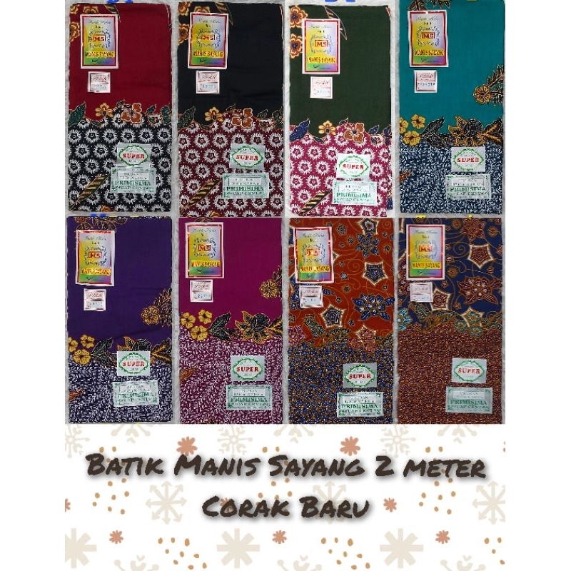 Kain Sarung Batik Halus Manis Sayang Corak Menarik Siap Jahit 120cm × ...