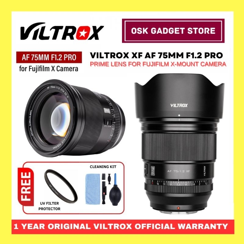 Viltrox AF 75mm F1.2 XF Pro Lens For Mirrorless Camera | 2 Years Viltrox Warranty | Shopee Malaysia