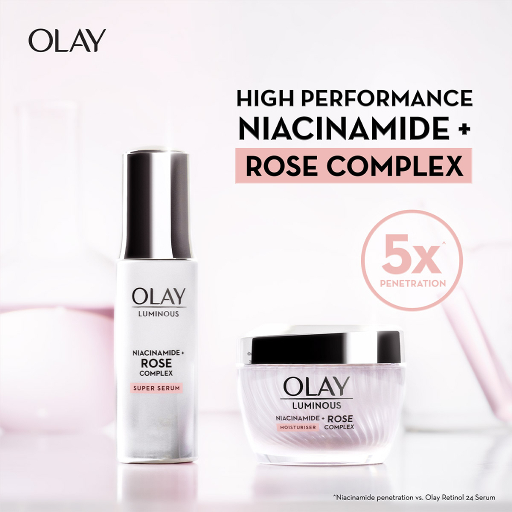 Olay Luminous Niacinamide Rose Complex Super Serum/Moisturizer Cream | Shopee Malaysia