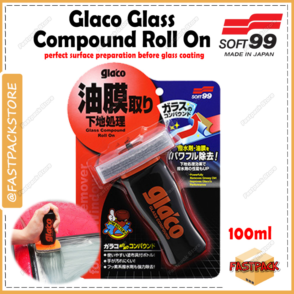 Soft 99 Glaco Glass Compound Roll On Windshield Coating Stain Cleaner ...