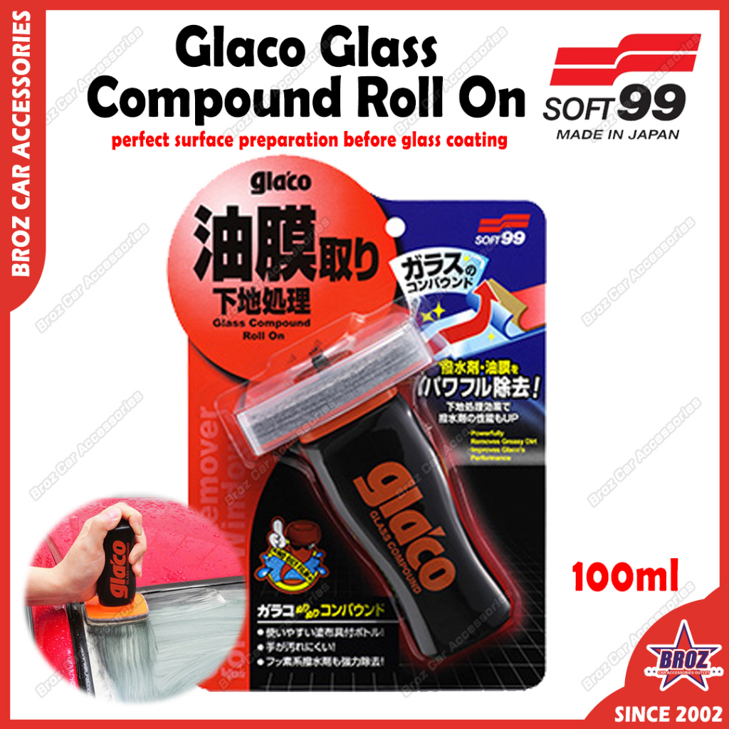Soft99 Soft 99 Glaco Glass Compound Roll On Use For Cleaning Before Mirror Coating Windshield ...