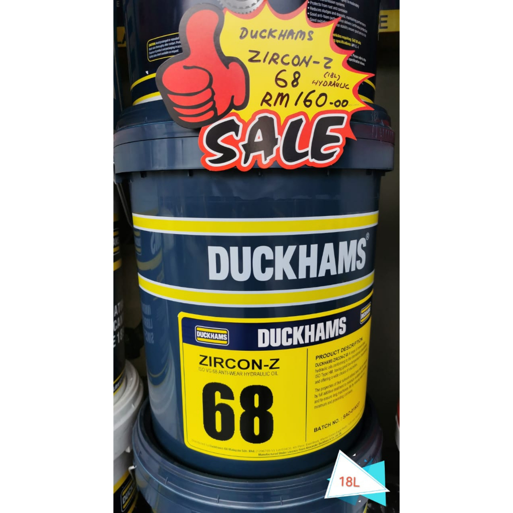 DUCKHAMS ZIRCON-Z HYDRAULIC OIL 68 (18L) | Shopee Malaysia