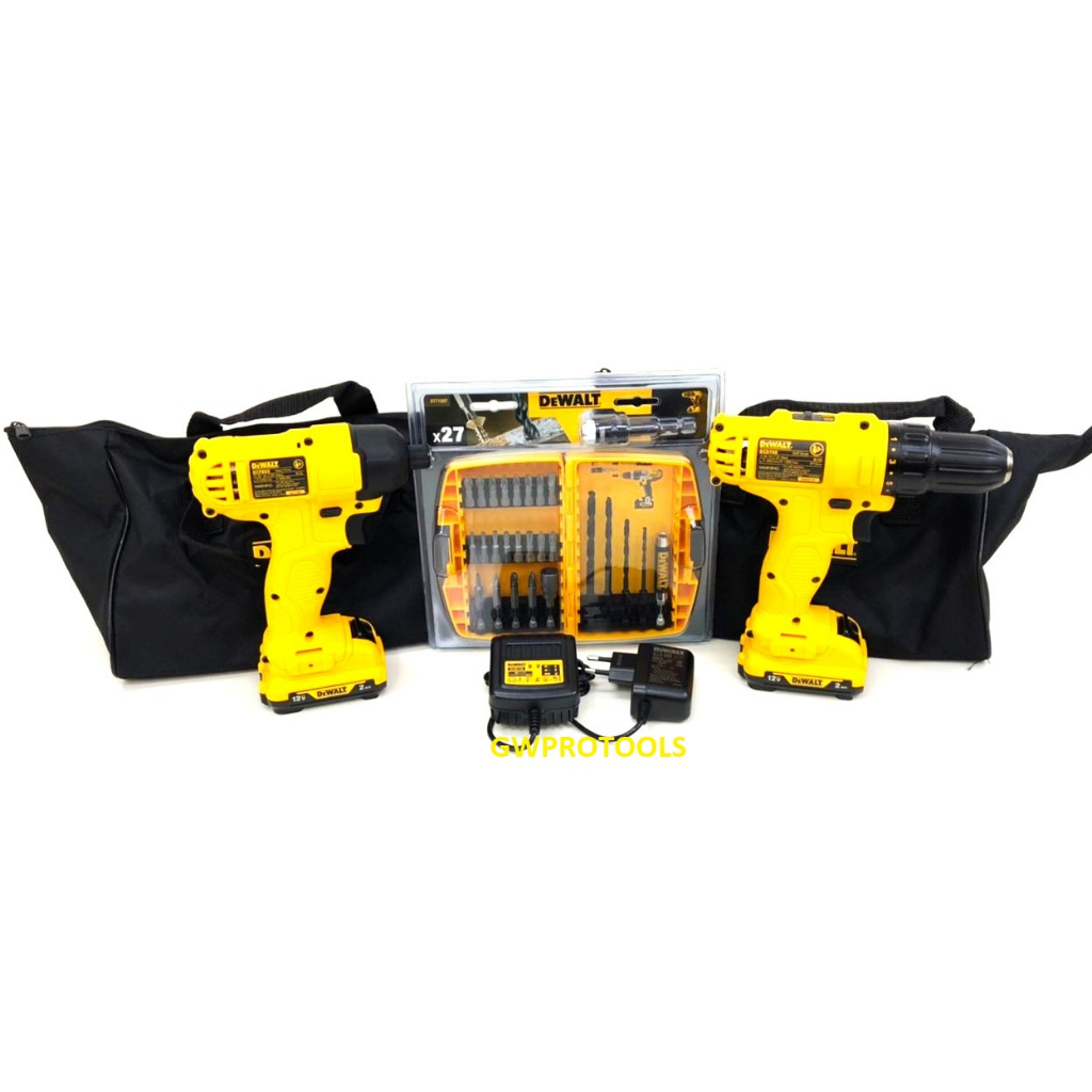 DEWALT DCD700 12V LI-ION CORDLESS DRILL DRIVER & DCF805 12V CORDLESS ...