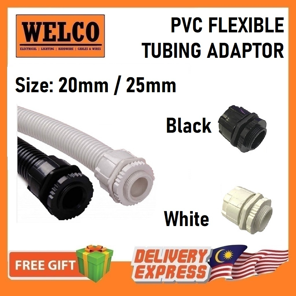 PVC FLEXIBLE ADAPTOR 3/4" 20MM | 1" Inch 25MM (WHITE / BLACK) | Shopee ...