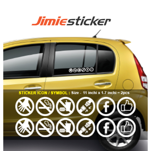 Sticker Kereta, Side Door Sticker, Sticker Symbol/Icon, 2pcs, Size 11 ...