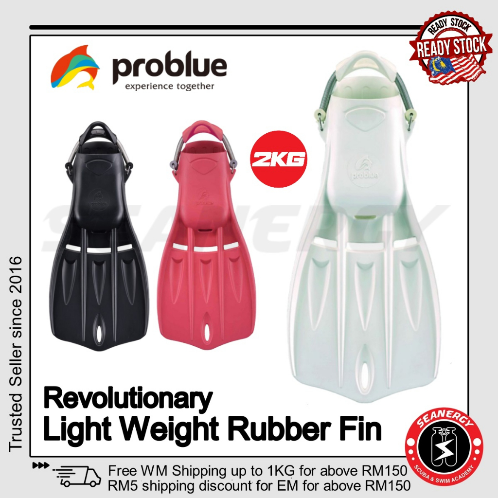 Problue Revolutionary Light Weight Rubber Fin F750S Light Jet Fin Jet Fins Flippers for Scuba ...