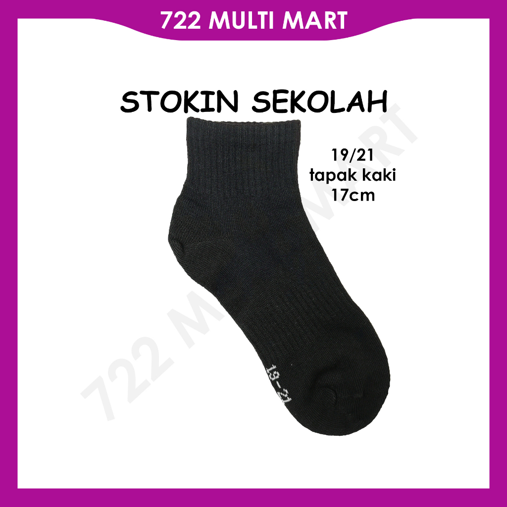 Stocking Sekolah hitam Black School Sock Cotton Stoking Hitam Sekolah ...