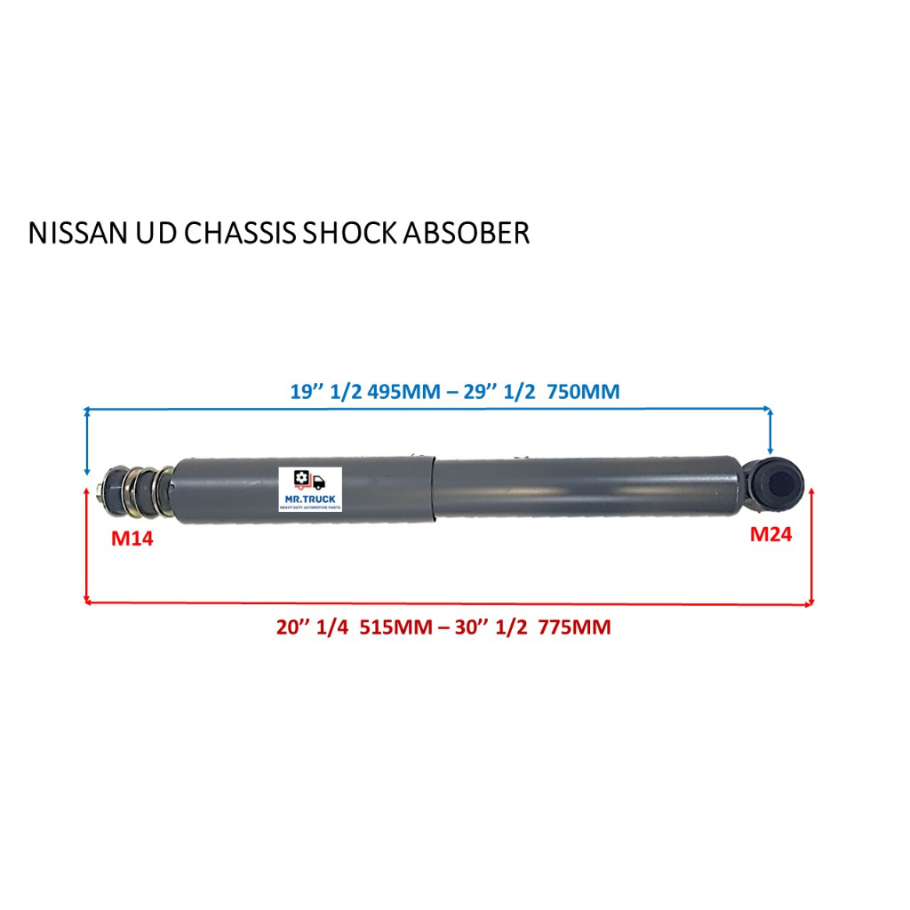 NISSAN UD CW520 GE13 FRONT CHASSIS SHOCK ABSORBER (EXTRA LONG) 5993 ...