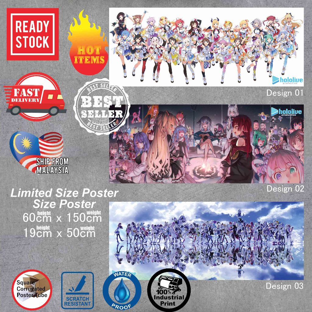 (READY STOCK) Hololive Production Limited larger poster | Anima Wall ...